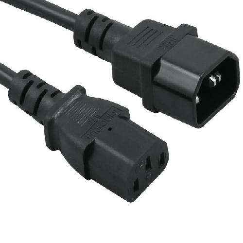 IEC C14 Male - IEC C13 Female Power (13A) Extension/Jumper Lead ...
