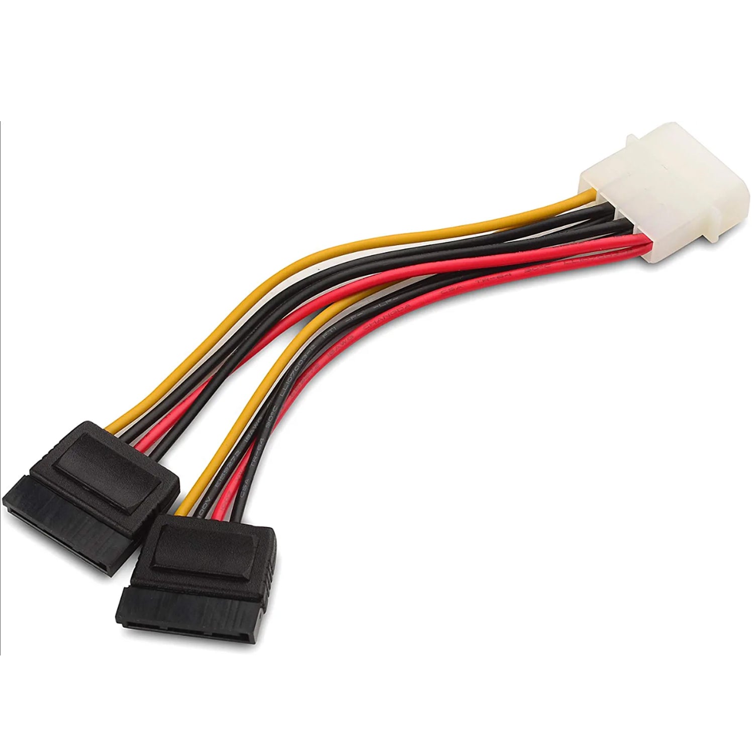 SATA Splitter Power Cable 4 Pin IDE Molex to Dual Y Female HDD Adapter ...